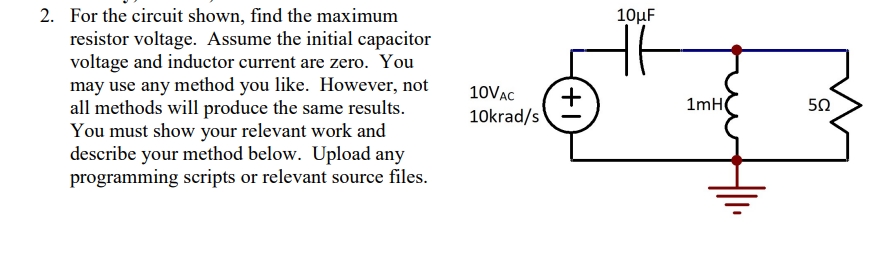 Solved For the circuit shown, find the maximum resistor | Chegg.com