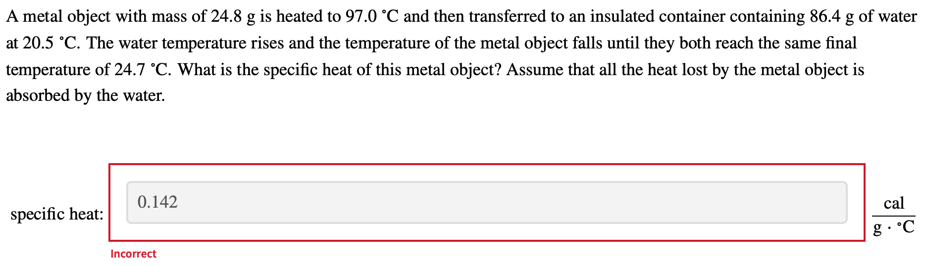 Solved The table lists the specific heat values for brick, | Chegg.com