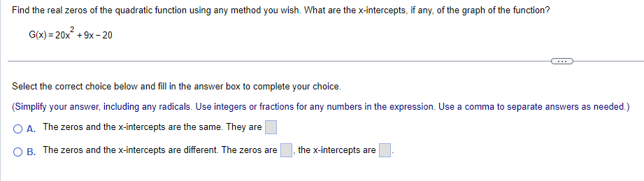 Solved Find the real zeros of the quadratic function using | Chegg.com