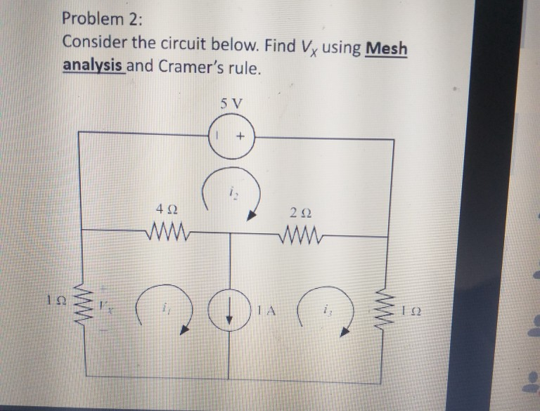 Solved Problem 2: Consider the circuit below. Find Vy using | Chegg.com
