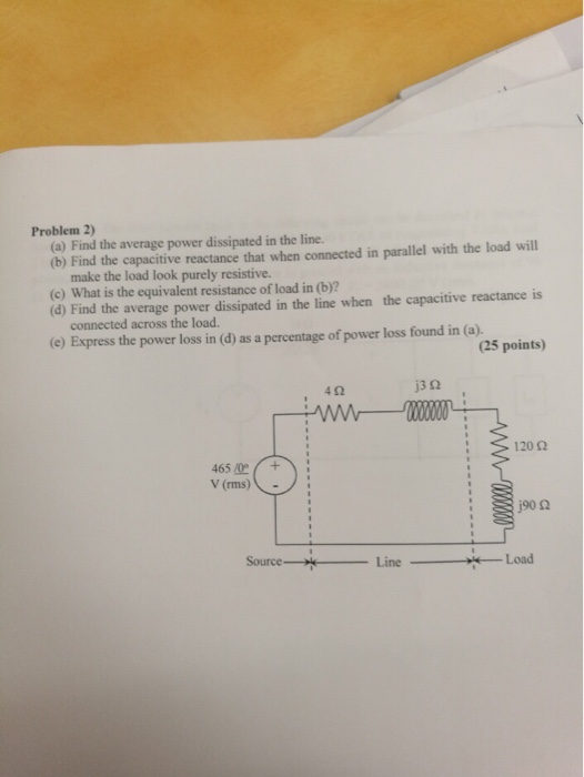 Solved (a) Find the average power dissipated in the line. | Chegg.com