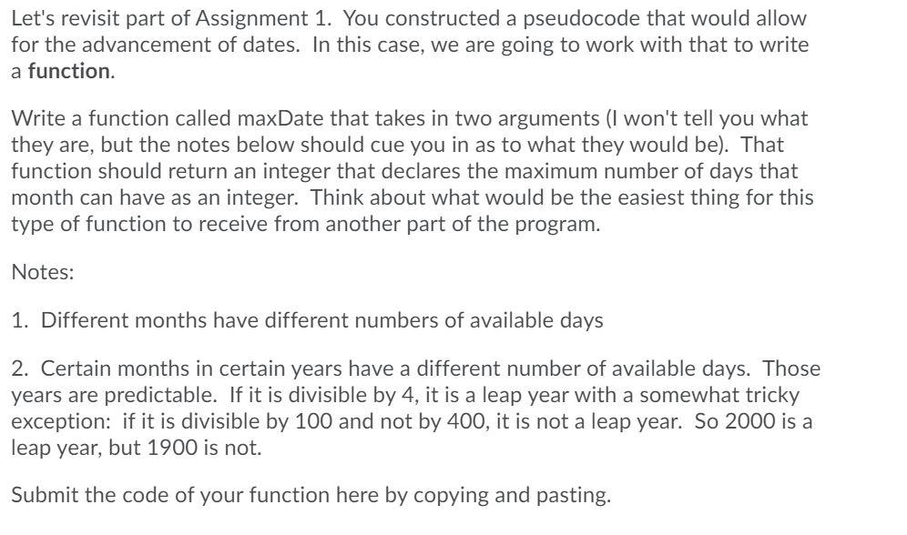 Solved Let's revisit part of Assignment 1. You constructed a | Chegg.com