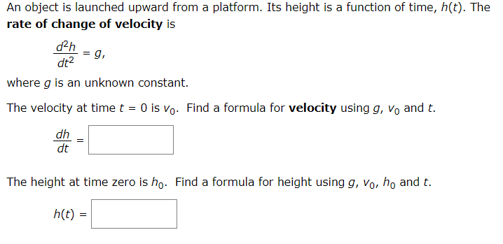 Solved An object is launched upward from a platform. Its | Chegg.com