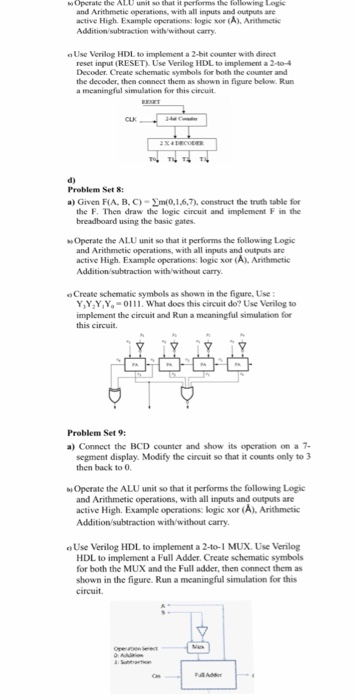 and Arithmetic 아erations, with all inguts and outputs | Chegg.com