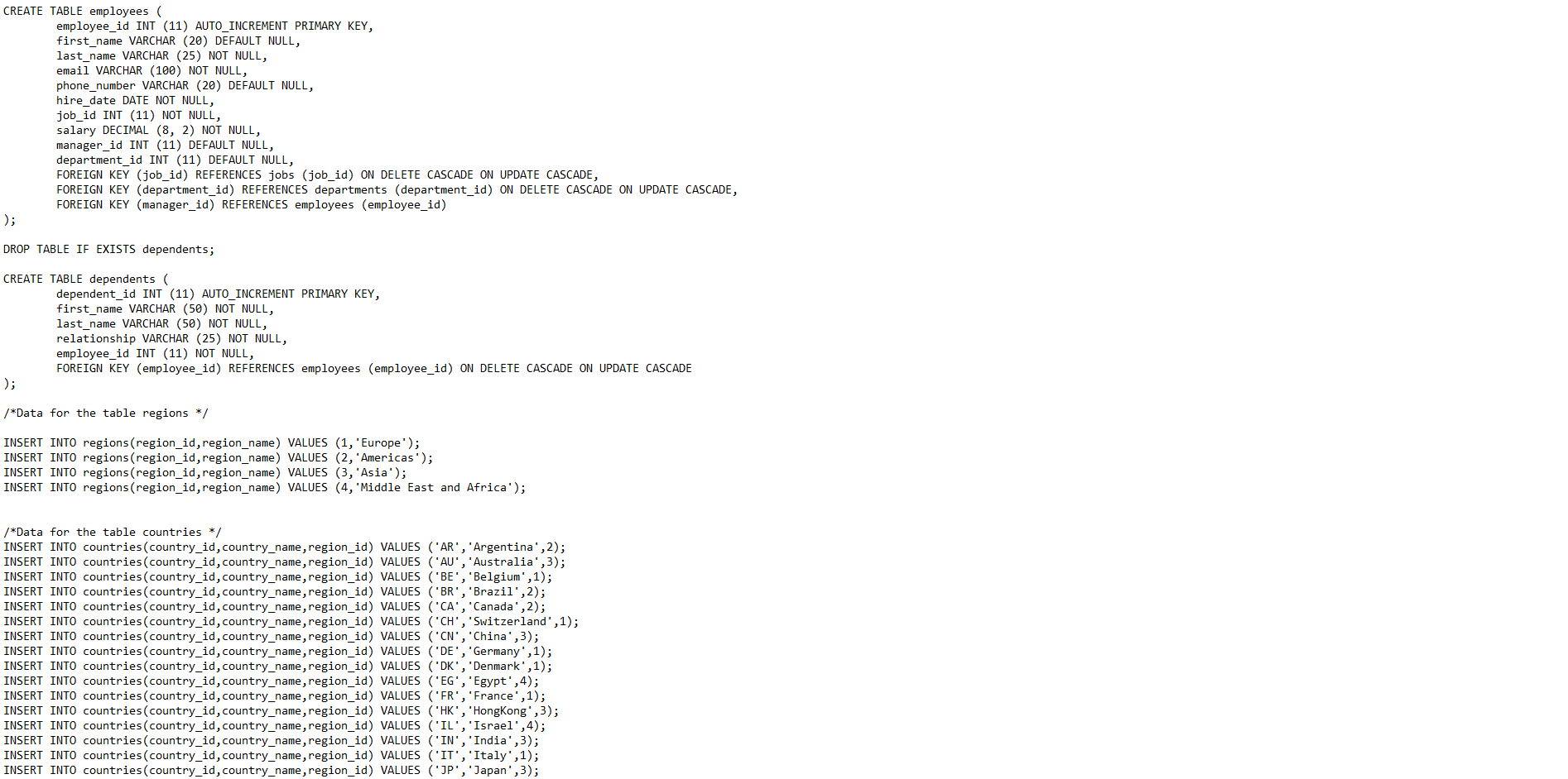 Solved • Write a query to create a view named "Employees | Chegg.com