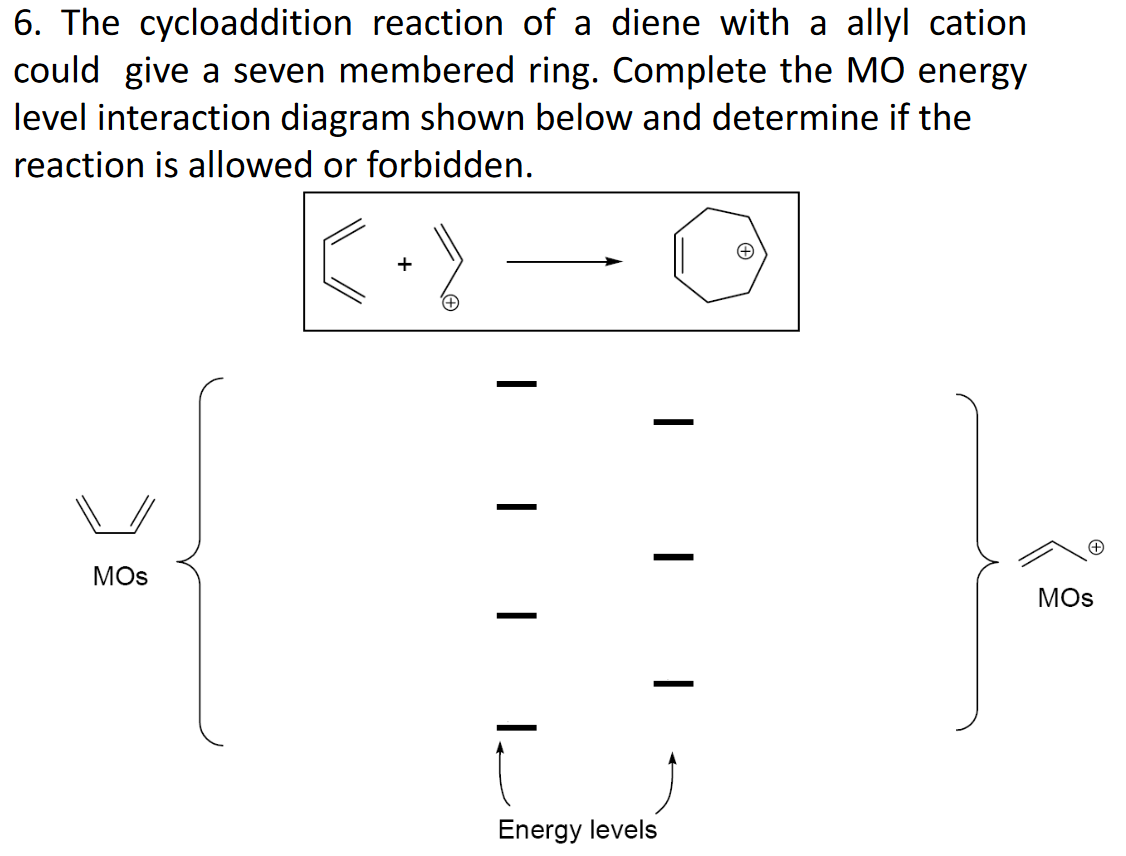Solved 6. The cycloaddition reaction of a diene with a allyl | Chegg.com