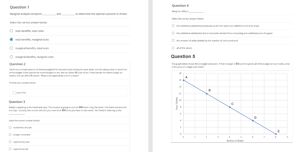 Solved Question1 Question 4 Marginal utility is Marginal | Chegg.com