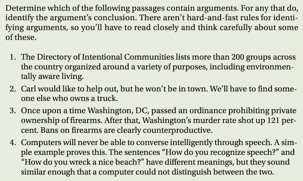 Solved Determine which of the following passages contain | Chegg.com