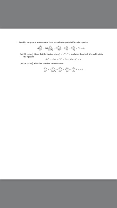Solved Consider the general homogeneous linear second order | Chegg.com
