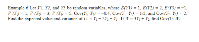 Solved Example 6 Let Y1,Y2, and Y3 be random variables, | Chegg.com