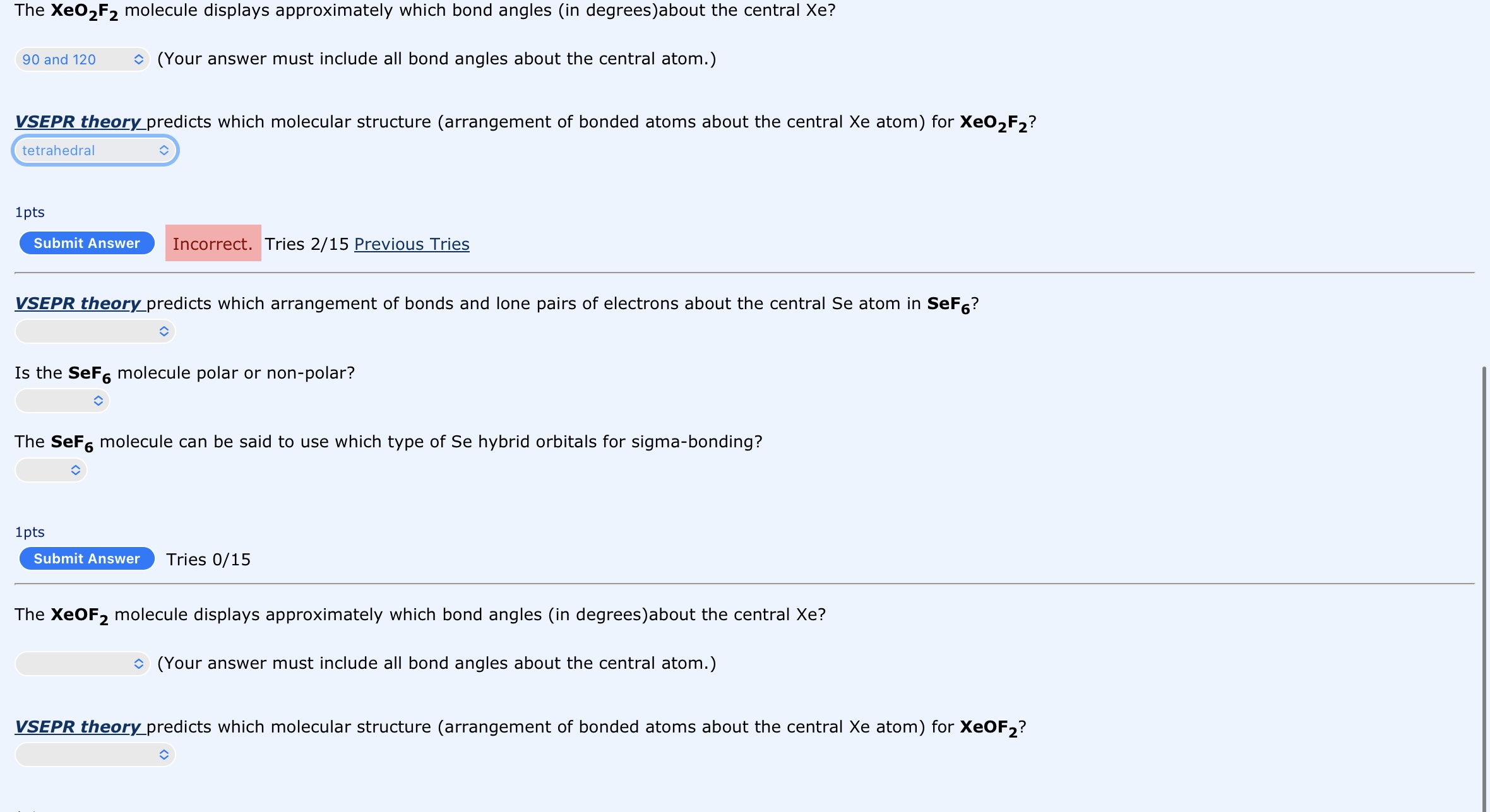 Solved VSEPR theory predicts which molecular structure | Chegg.com