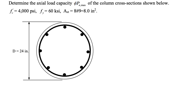Solved n, Determine the axial load capacity Pmax of the | Chegg.com