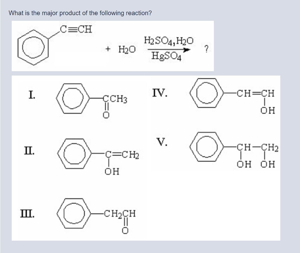 Solved What is the major product of the following reaction? | Chegg.com