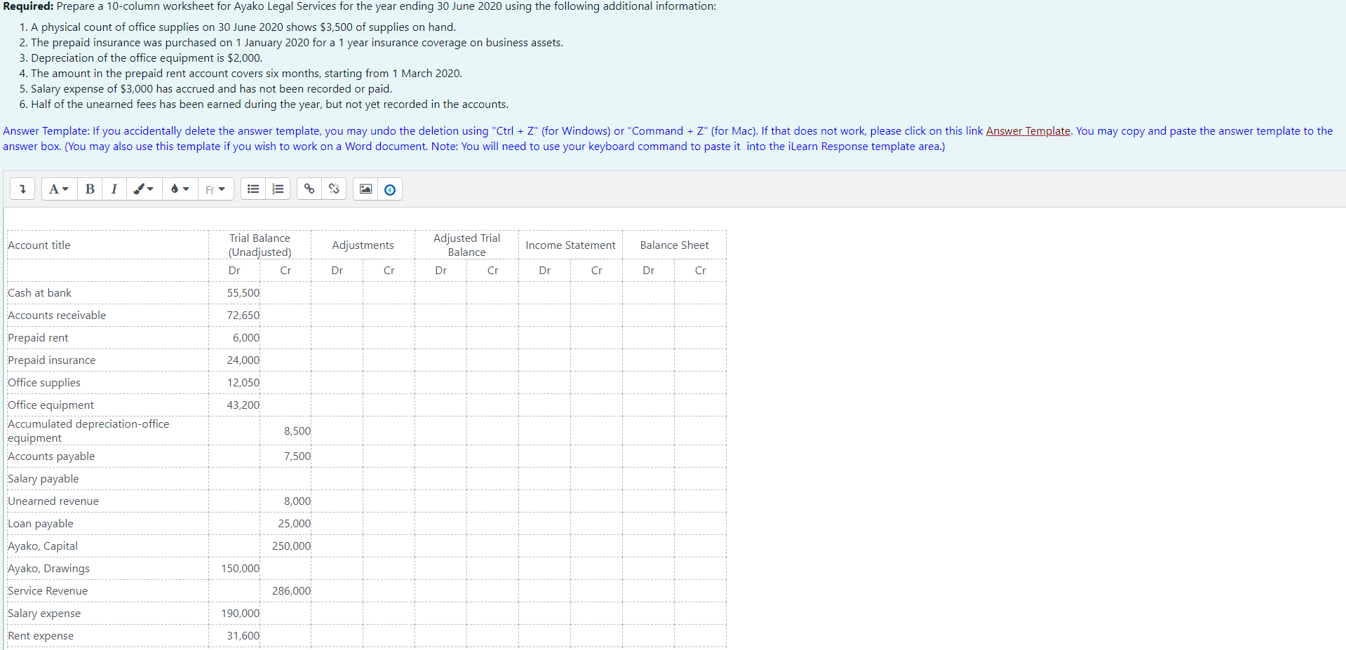 Solved Required: Prepare a 10-column worksheet for Ayako | Chegg.com