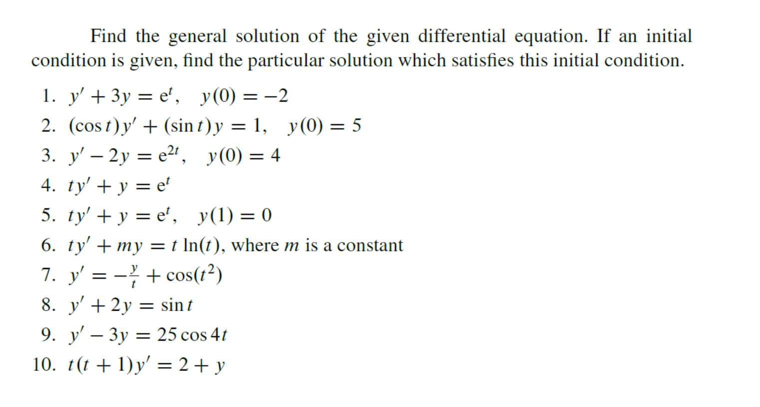 Solved Find the general solution of the given differential | Chegg.com