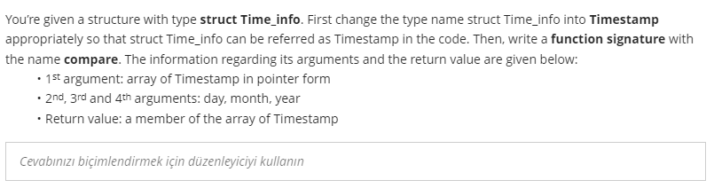 You're given a structure with type struct Time_info. | Chegg.com