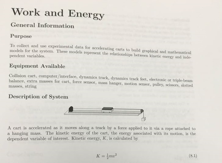 Solved answer these discussion question for work energy lab. | Chegg.com
