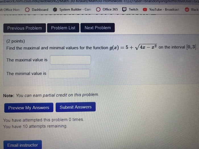 Solved webwork.nsm.csus.edu/webwork2/ Math-30-Krauel/ | Chegg.com