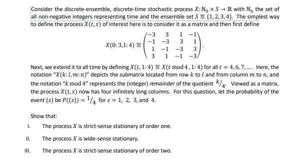 Consider the discrete-ensemble, discrete-time | Chegg.com