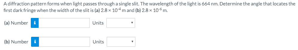 Solved A diffraction pattern forms when light passes through | Chegg.com