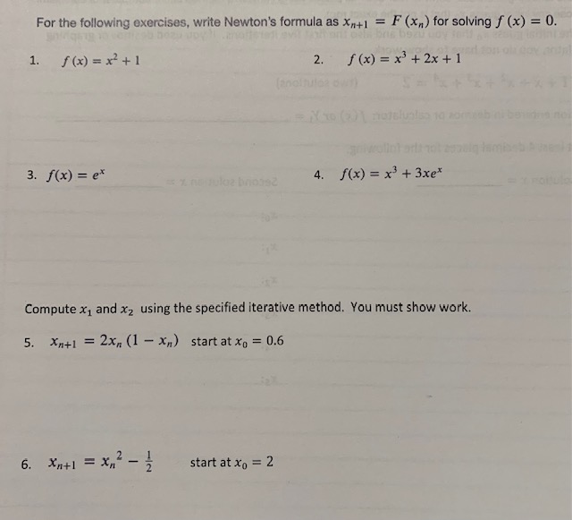 Solved For the following exercises, write Newton's formula | Chegg.com