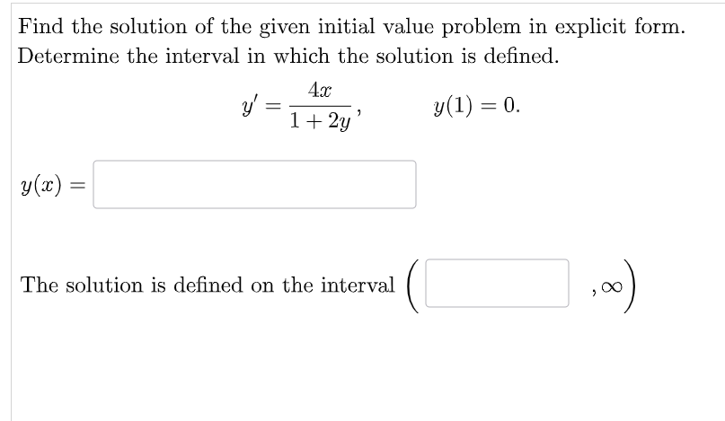 Solved Find the solution of the given initial value problem | Chegg.com