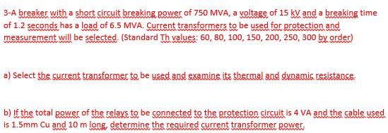 Solved 3-A breaker with a short circuit breaking power of | Chegg.com