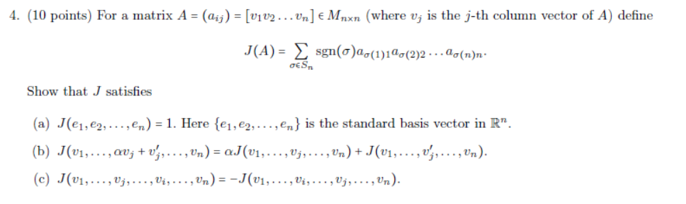 Solved (10 ﻿points) ﻿For a matrix | Chegg.com