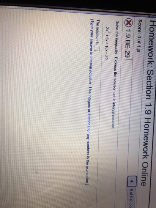 Solved Homework Section 1 9 Homework Online Score 0 Of 1