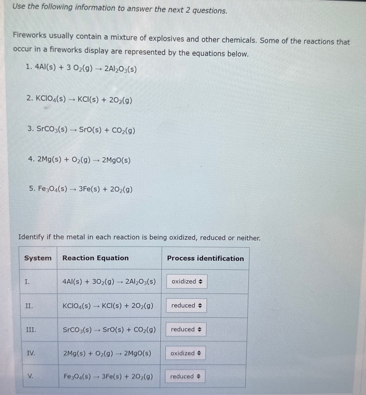 Solved Fireworks usually contain a mixture of explosives and | Chegg.com