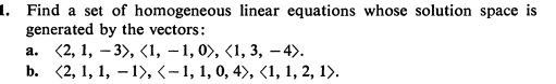 Solved 1. Find a set of homogeneous linear equations whose | Chegg.com