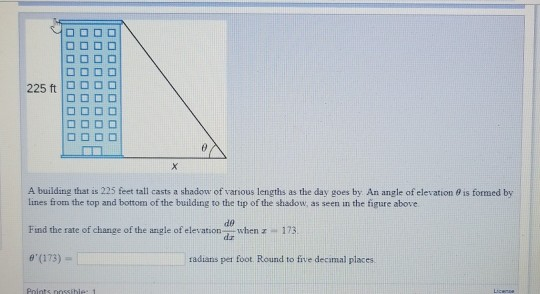Solved 225 ft | A building that is 225 feet tall | Chegg.com