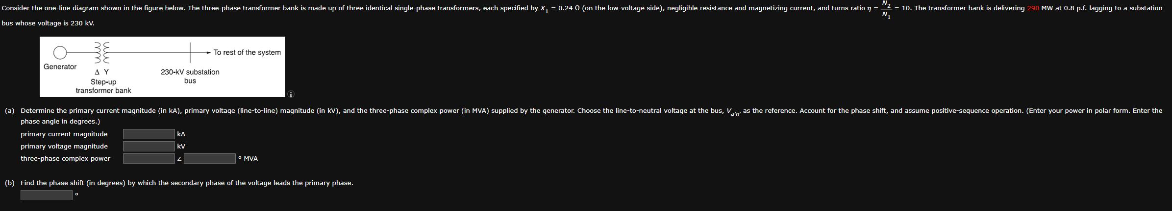 bus whose voltage is 230kV. ﻿phase angle in | Chegg.com