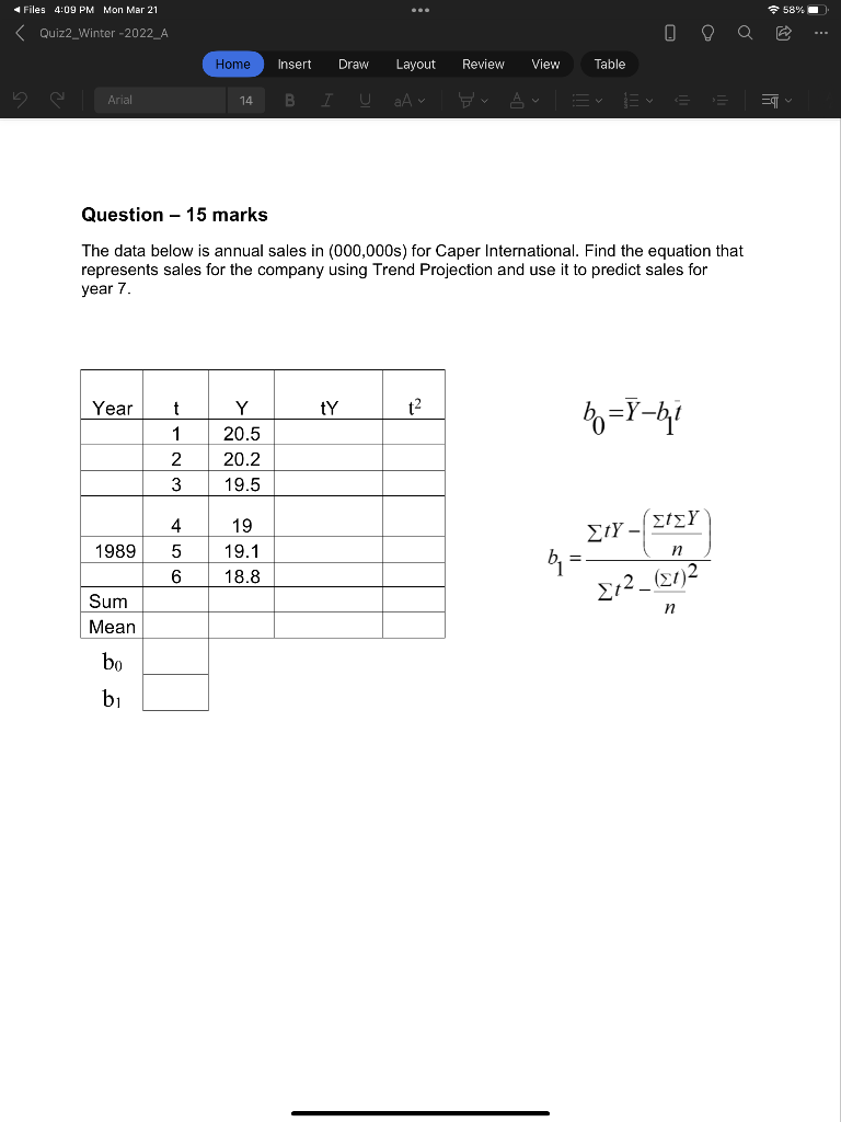 Solved 58% Files 4:09 PM Mon Mar 21 Quiz2_Winter -2022_A | Chegg.com