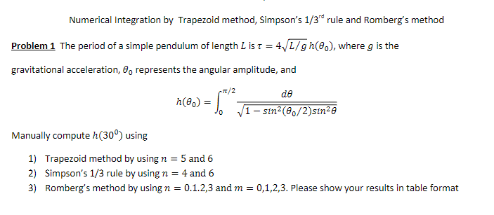 Solved Numerical Integration by Trapezoid method, Simpson's | Chegg.com