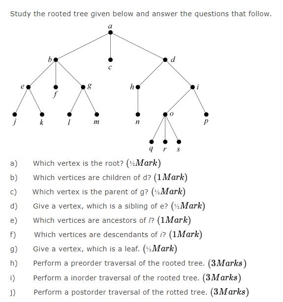 Solved Study the rooted tree given below and answer the | Chegg.com