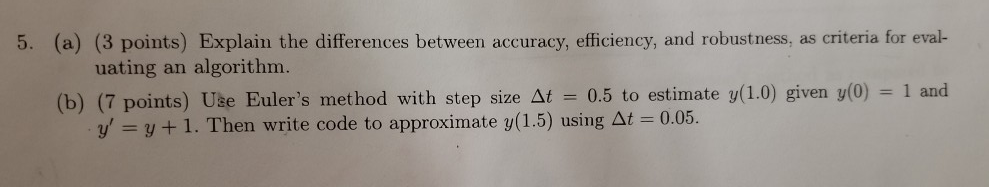 Solved 5. (a) (3 points) Explain the differences between | Chegg.com