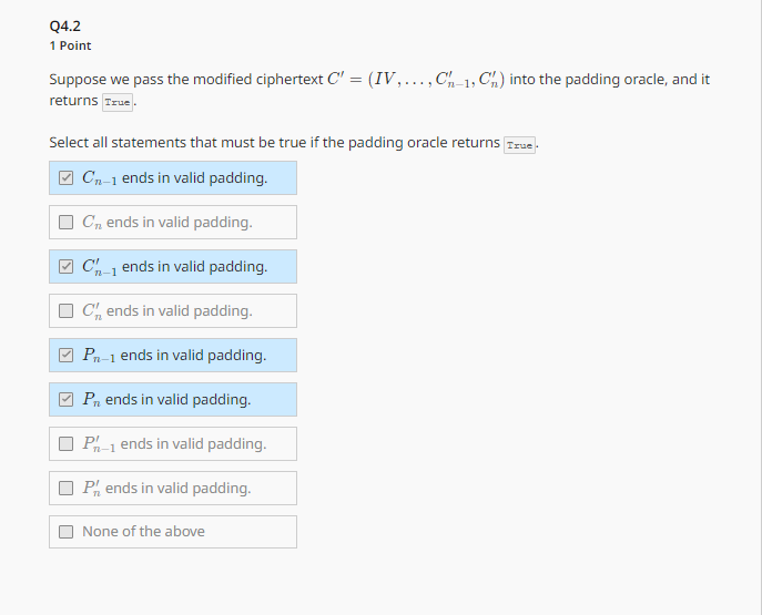 Solved Q4 Padding Oracle Attack Part 4 Padding Oracles 2