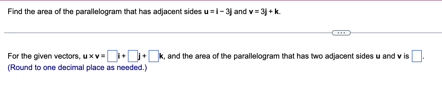 Solved Find the area of the parallelogram that has adjacent | Chegg.com