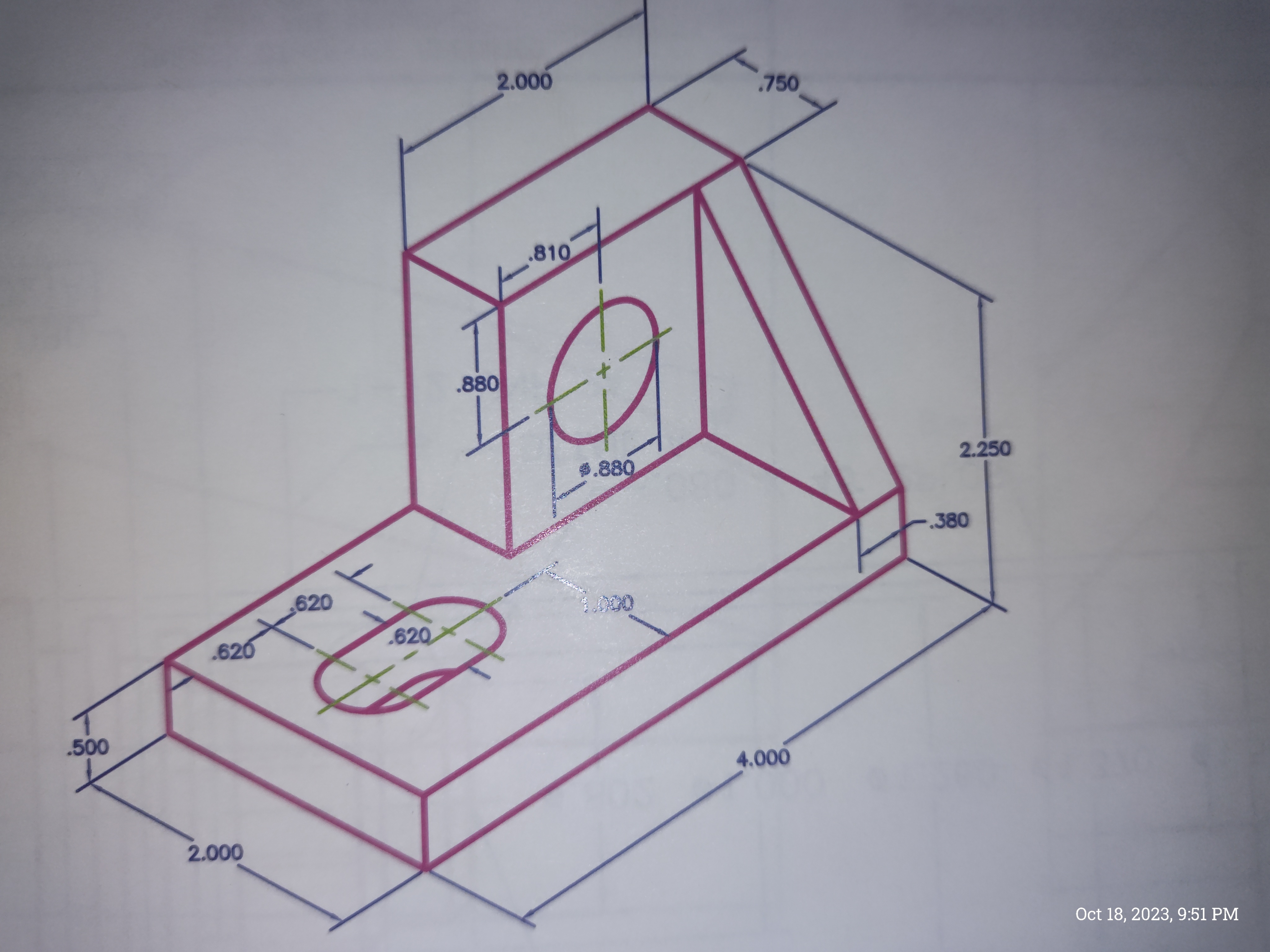 Solved Do you have top, front, and right side views for this | Chegg.com