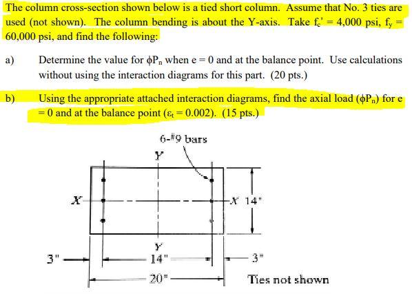 Solved ANSWER PART B: The column cross-section shown below | Chegg.com
