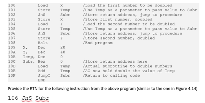 Solved Provide the RTN for the following instruction from | Chegg.com