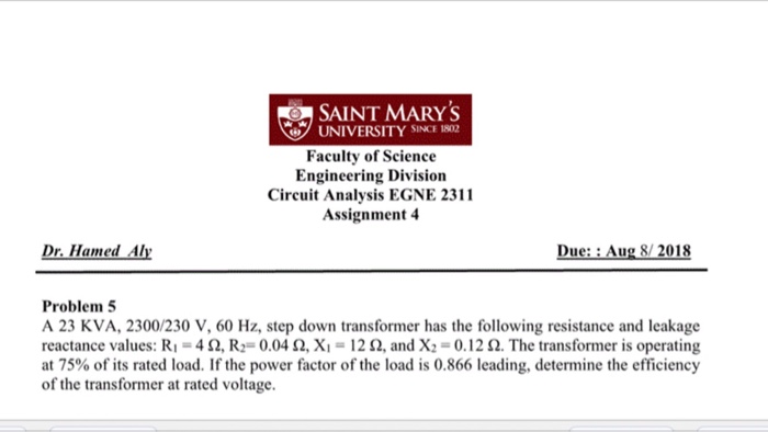 Solved SAINT MARYS UNIVERSITY SINCE 1802 Faculty of Science | Chegg.com