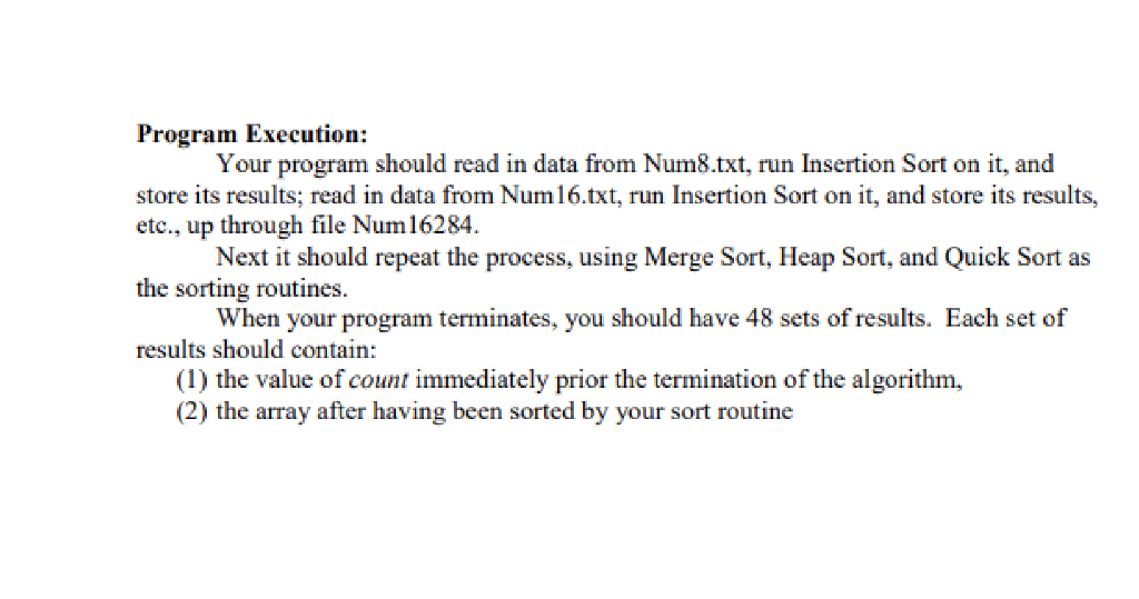 Solved Part One Introduction Sorting Routines Are Among The 2754