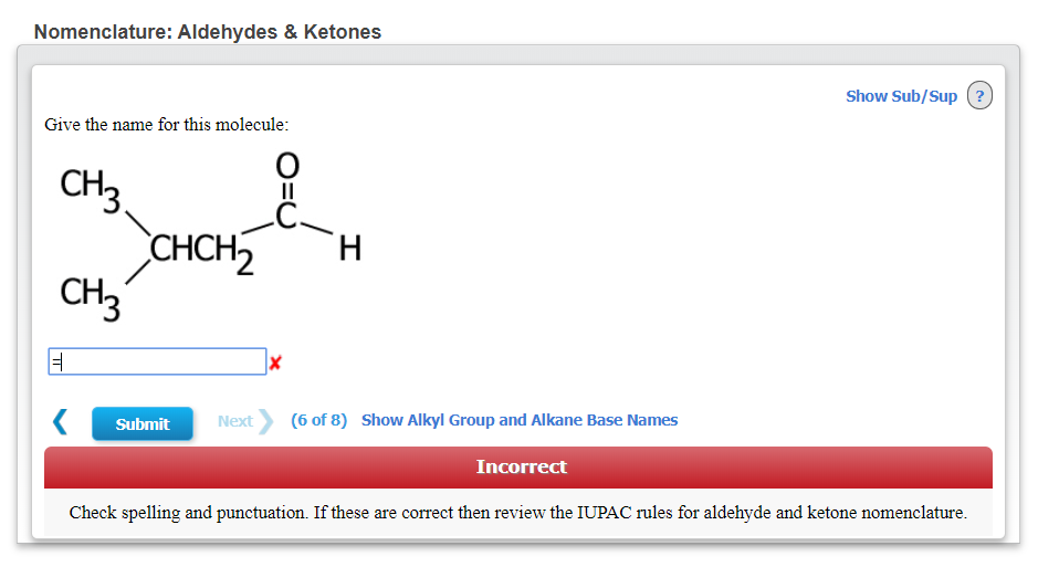 Solved Nomenclature: Aldehydes & Ketones Show Sub/Sup Give | Chegg.com