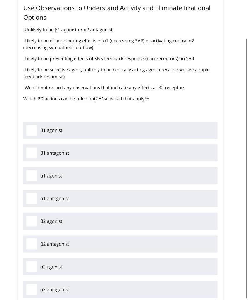 Solved Use Observations to Understand Activity and Eliminate | Chegg.com