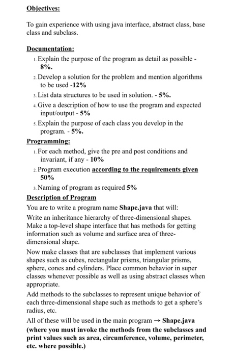 Solved Objectives: To gain experience with using java | Chegg.com