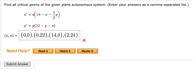 Solved Find all critical points of the given plane | Chegg.com
