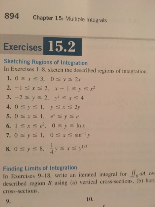 Solved 894 Chapter 15: Multiple Integrals 15.2 Exercises | Chegg.com