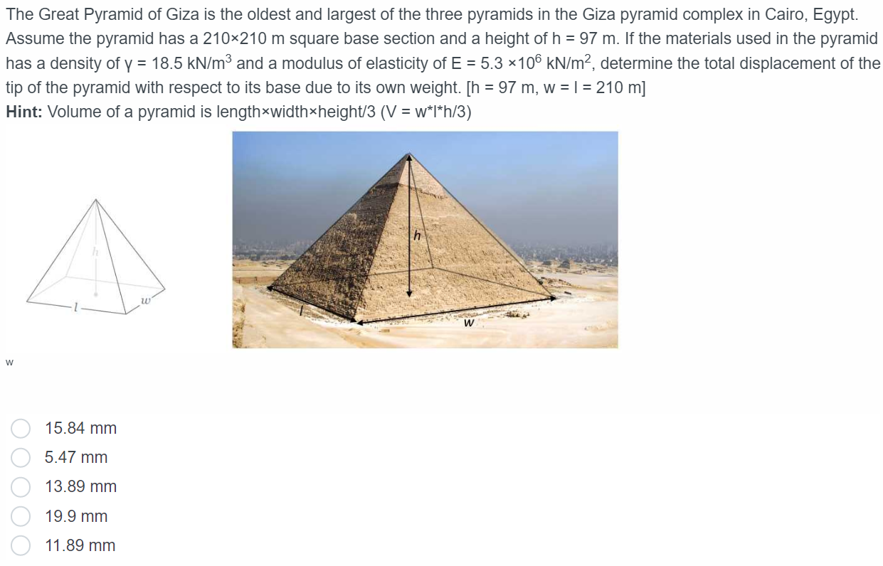 Solved The Great Pyramid of Giza is the oldest and largest | Chegg.com